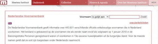 Hoe zoek ik de herkomst en betekenis van voor- en achternamen op?